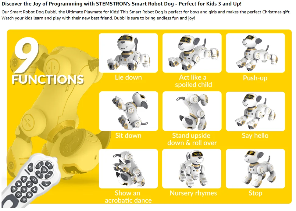 DWI RC Robot Dog - Programmable Smart Toy for Kids & Adults