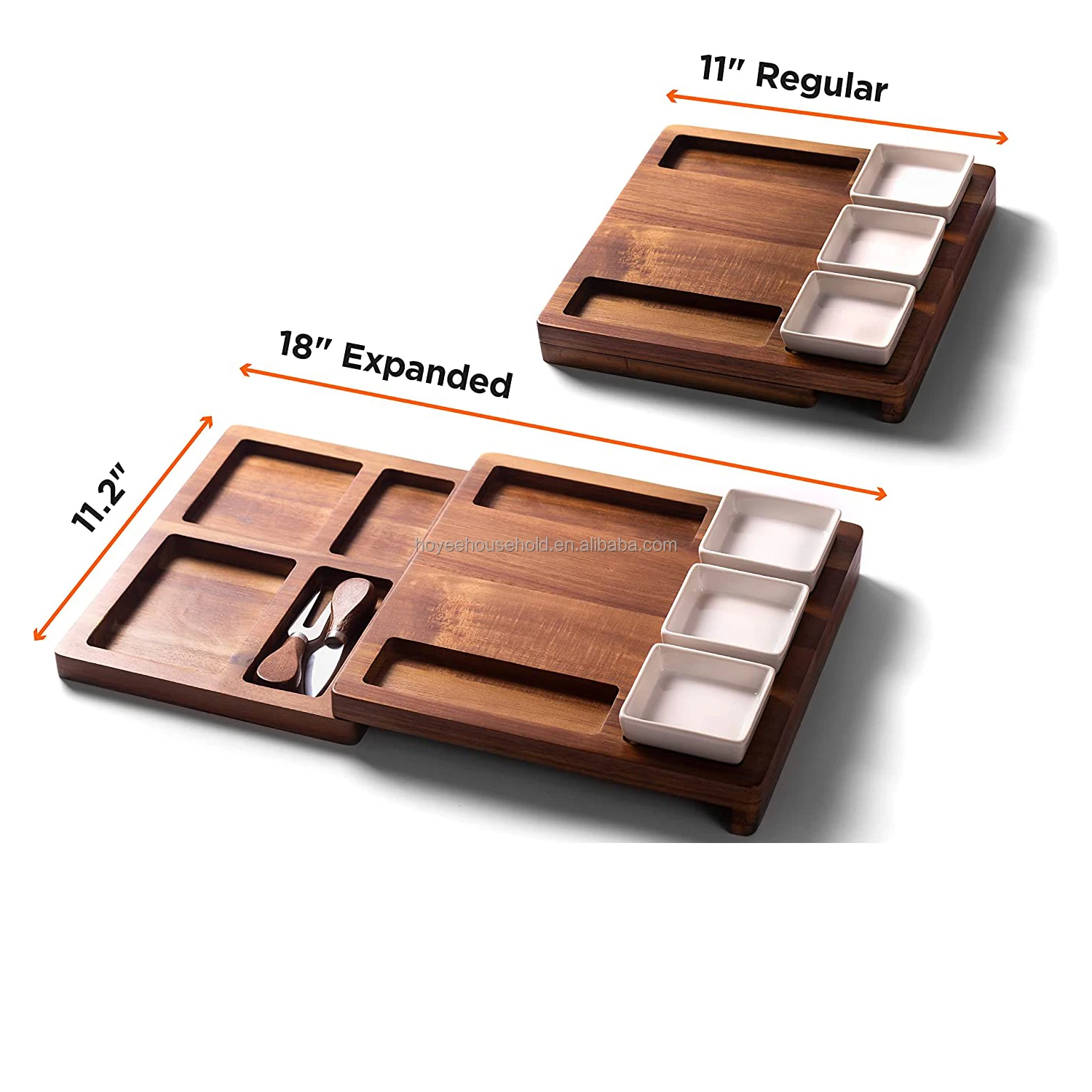 Acacia Wood Large Charcuterie Board Set Compact Swivel Cheese Board Set ...