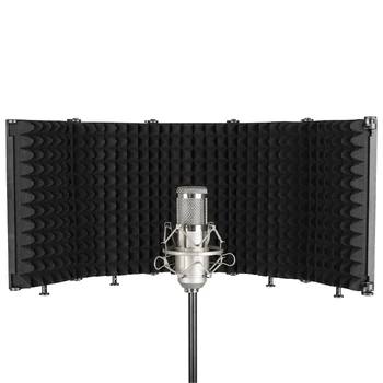 Plastic Five Panels Desktop Recording Soundproof Cover Sound Isolation ...
