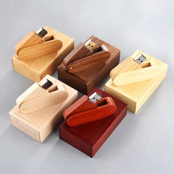 Laser Engraving Logo Swivel Wooden Usb 2.0/3.0 Flash Drive 4gb 8gb 16gb ...