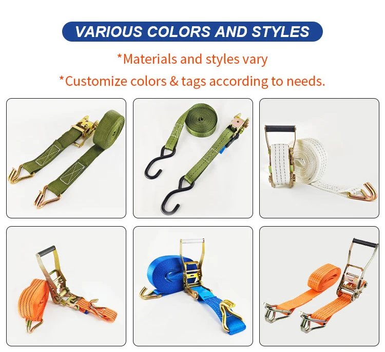 50mm Heavy Duty Ratchet Tie down Custom Logo Cargo Lashing Belts