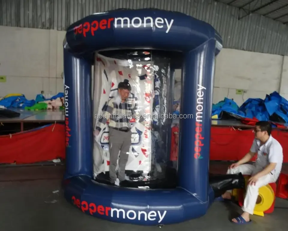 Custom Inflatable Cube Cash Money Catching Machine Grab Booth for Sale