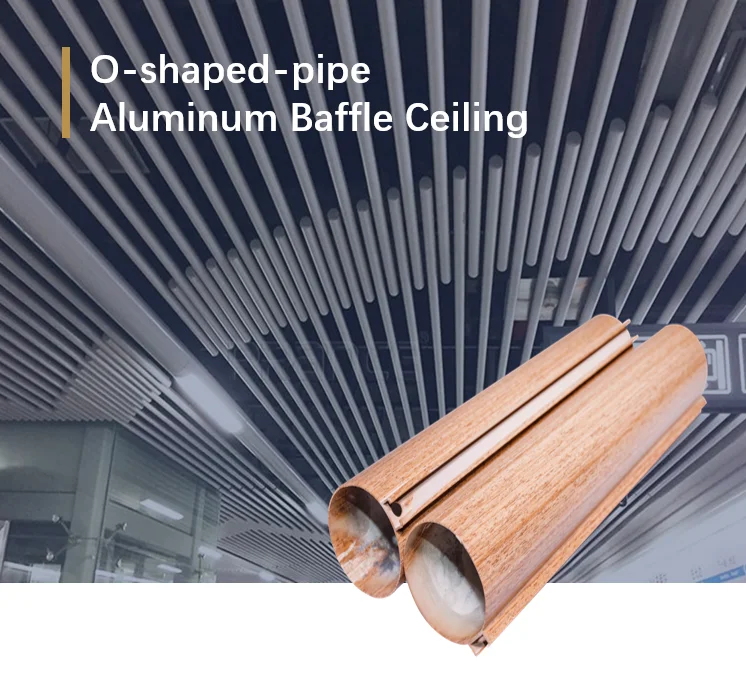 Suspended False Ceiling Design 50mm Aluminum Round Pipe Baffle Ceiling ...