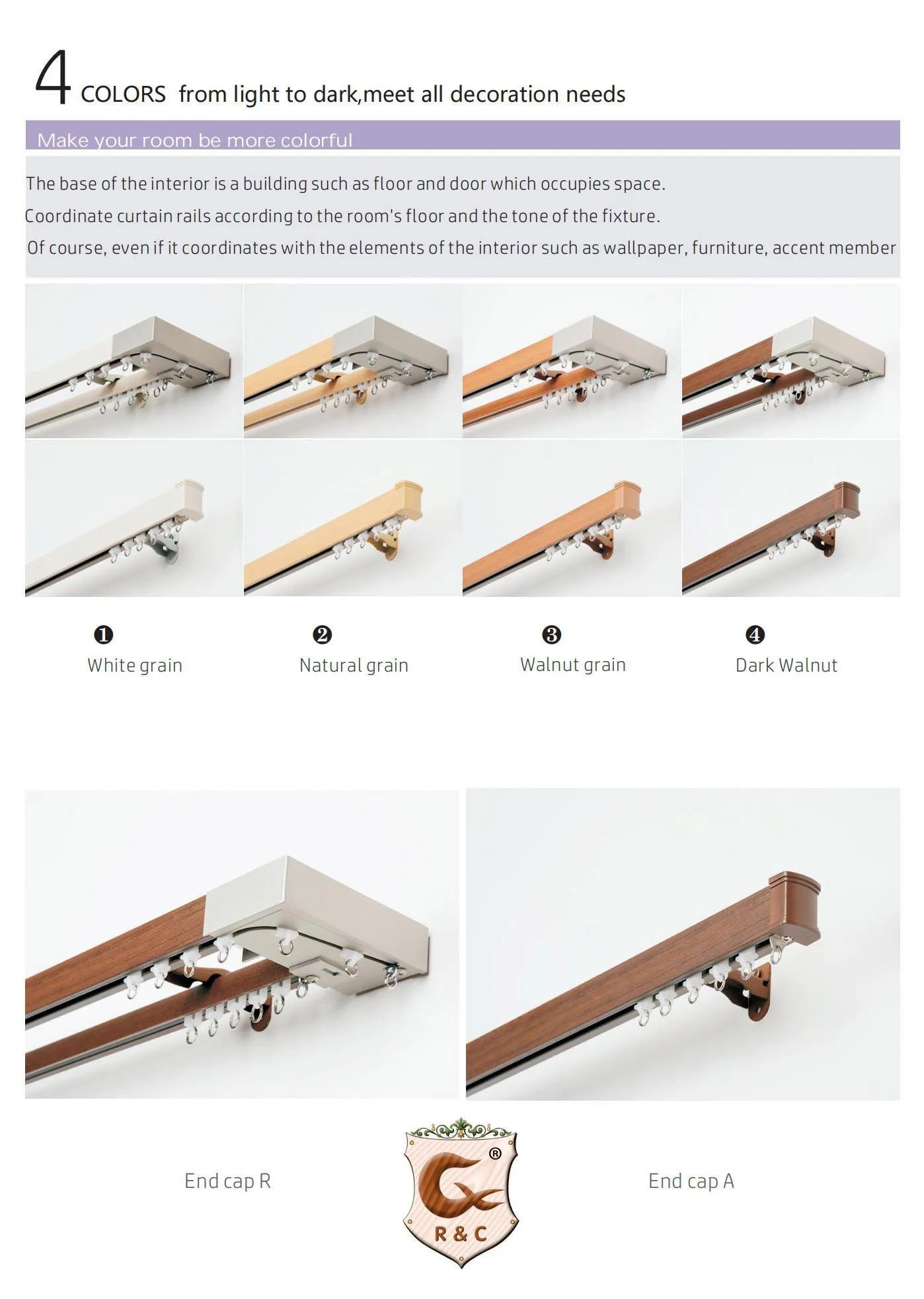 Wholesale Customized Wall Mount Double Curtain Tracks