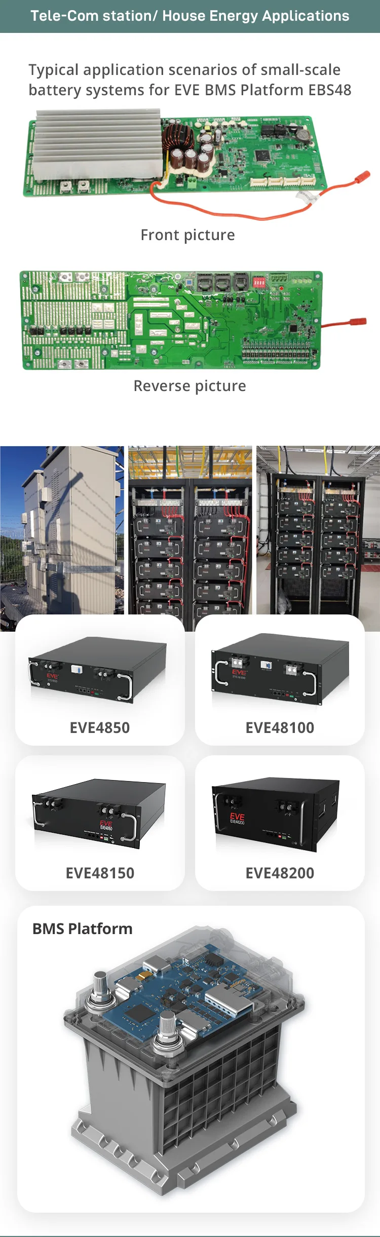 EVE EBS48 BMS - Smart Energy Storage for 48V Lifepo4 Batteries