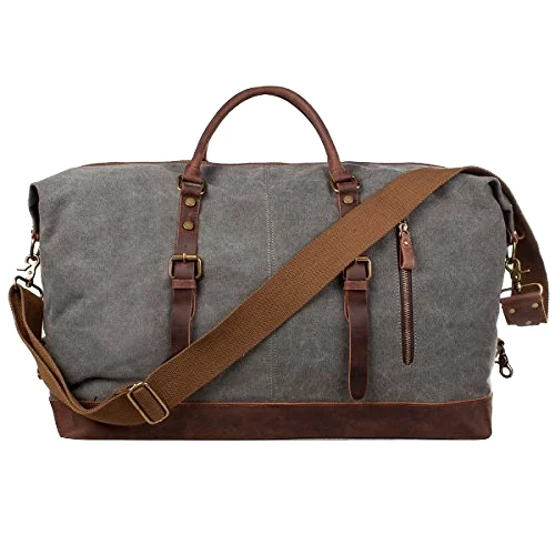 Retro Canvas Weekender Bag Large Carry On Duffel Bag Overnight Tote ...