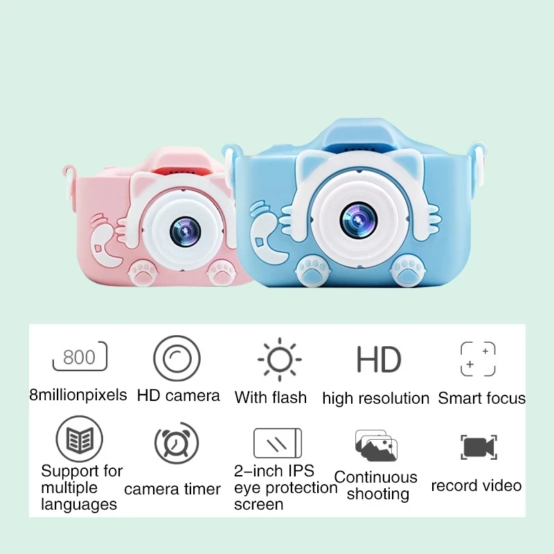 Cute Mini Kids Camera Ips Screen Hd 1080p Children Digital Photo Camera ...