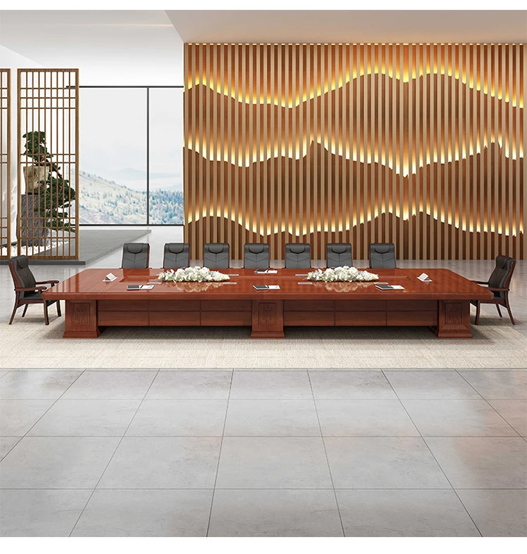 Luxury Wooden Conference Table & Chairs Set - Extendable Office ...