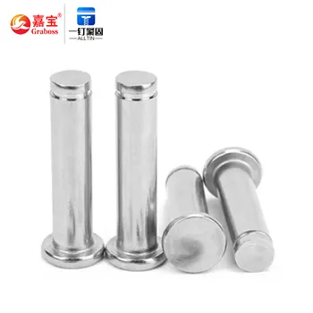 304 Stainless Steel Flat Head Grooved Pin Cylindrical Pin Circlip ...