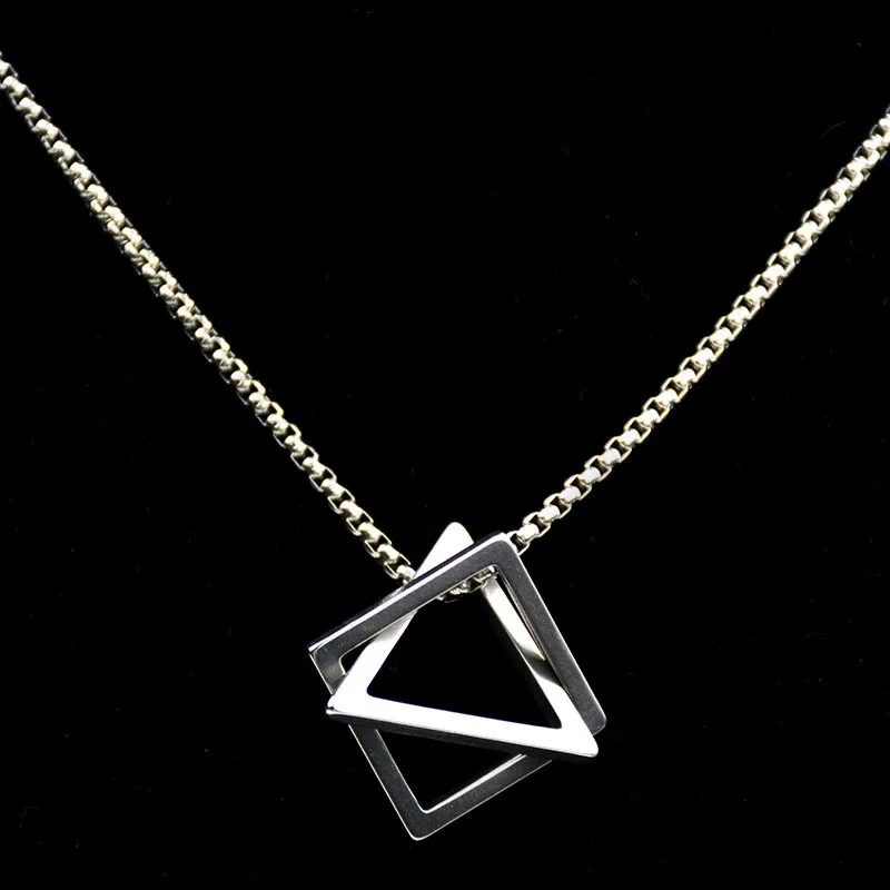 Geometry Interlocking Square Double Triangle Male Pendant