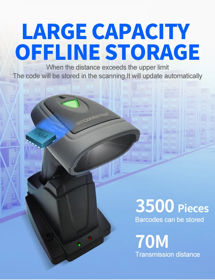 Wireless Cradle Barcode Scanning 2d Qr Bar Code Reader Handheld Qrcode ...