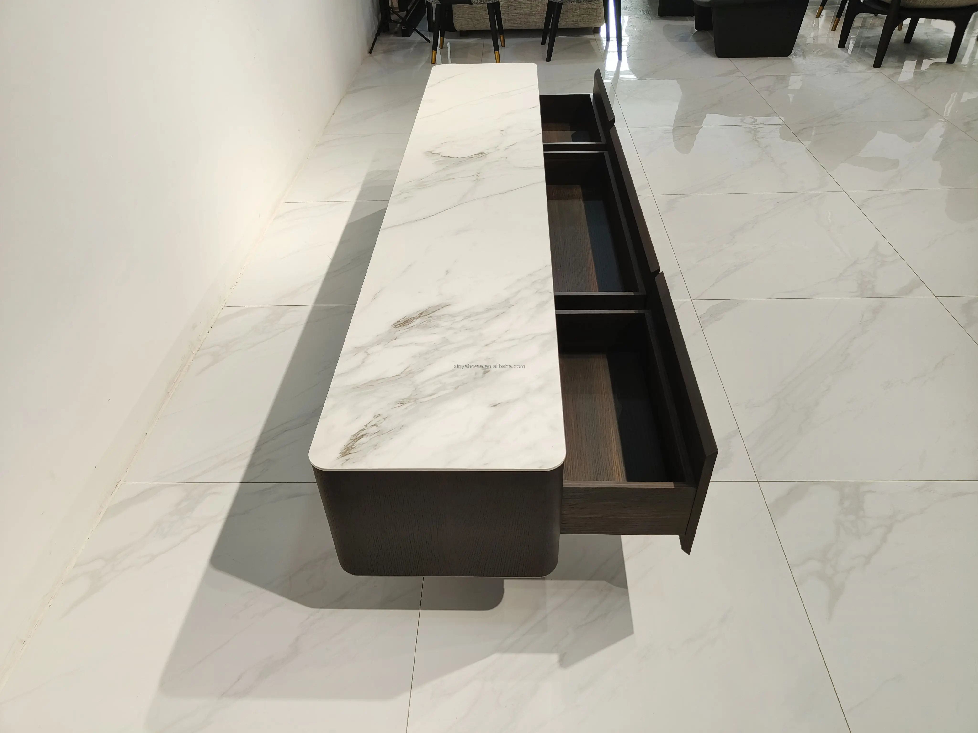 Modern Luxury Ceramic TV Stand Home Furniture Coffee Table Set TV Unit ...