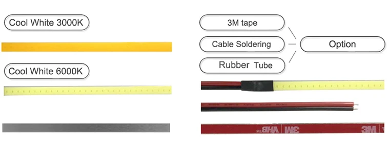 Customization 12v Cob Led Strip Lamp Module 3000k 6500k T5 Cob 3w 5w ...