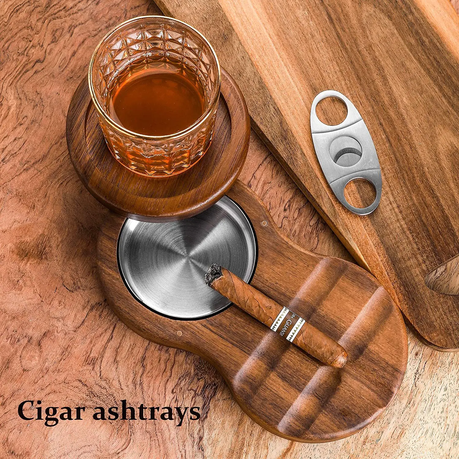 Wooden Ashtray with Lid - Durable & Easy to Clean