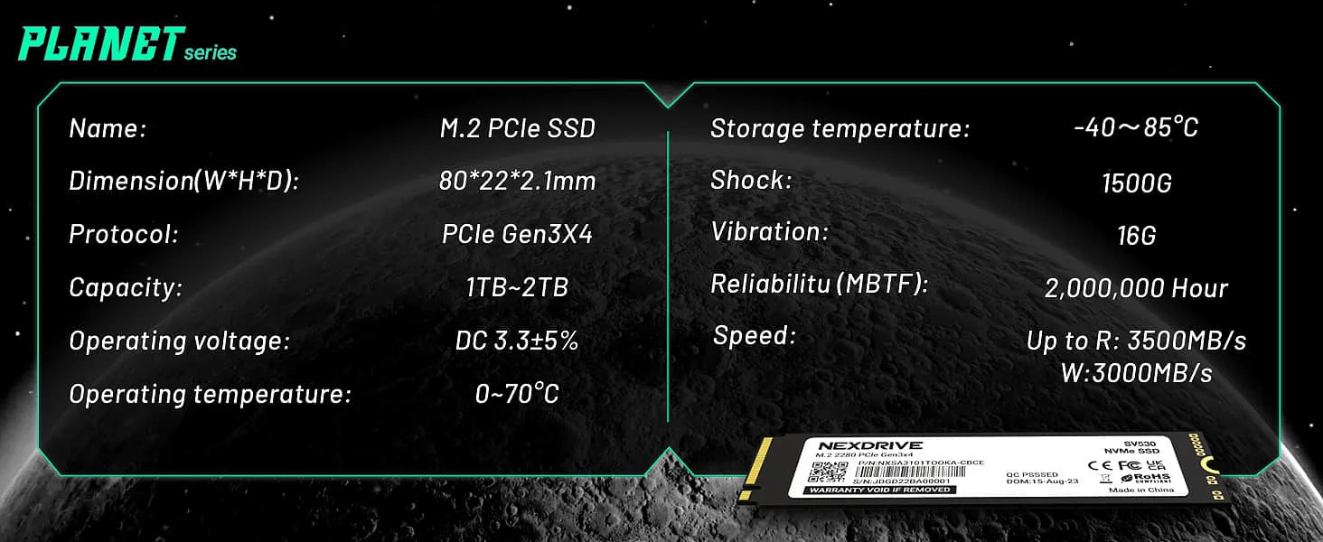 Ssd 1tb Pcie Gen3x4 Nvme M.2 2280 Internal Solid State Drive,Up To ...
