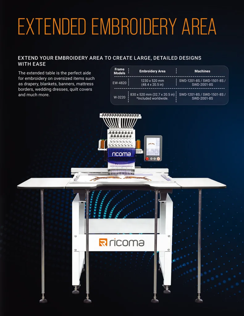 Ricoma 1head Embroidery Machine - Versatile & Efficient