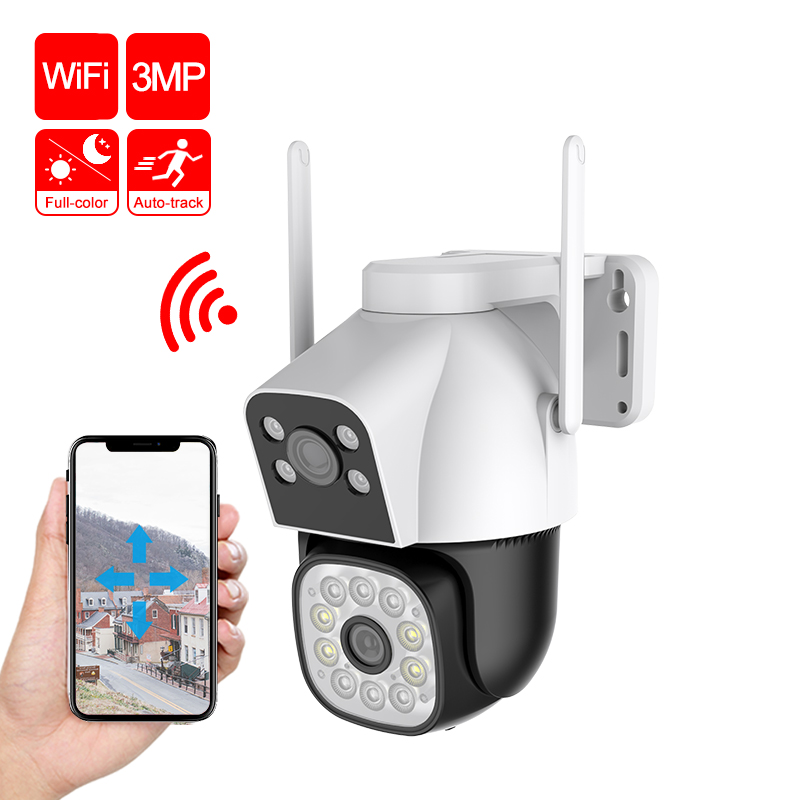 Fosvision 3mp Dual Lens Camera Wifi Two-way Audio Smart Full Color ...