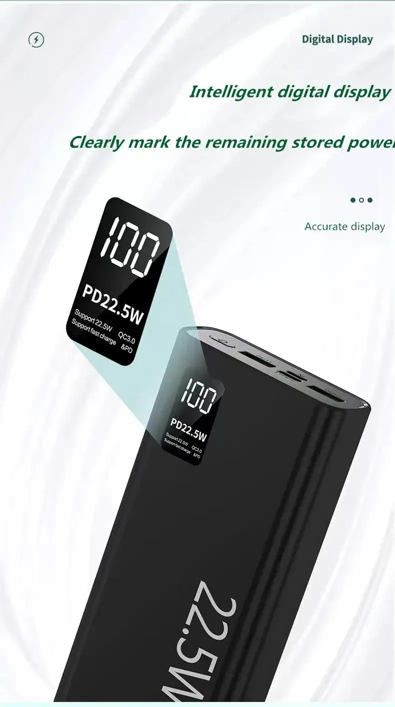 Pd20w Super Fast Charging Power Bank 20000mah Dual Usb Type-c ...