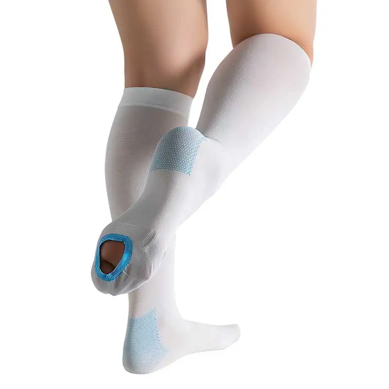 Custom Anti-embolism Socks Open Toe Medical Nurse Thigh High ...