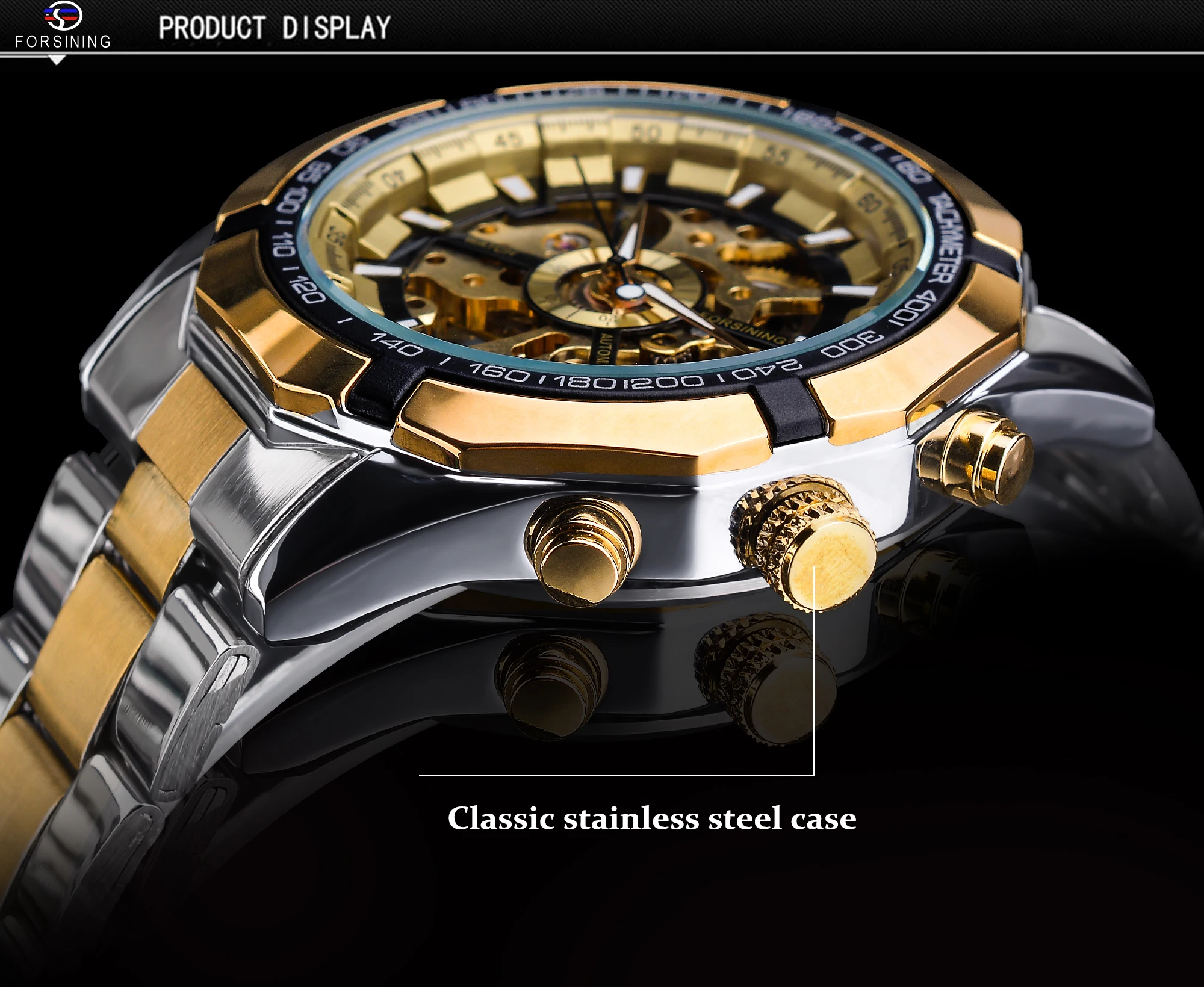 Men Big Watches - Gold Forsining Watch - Luxury Timepiece