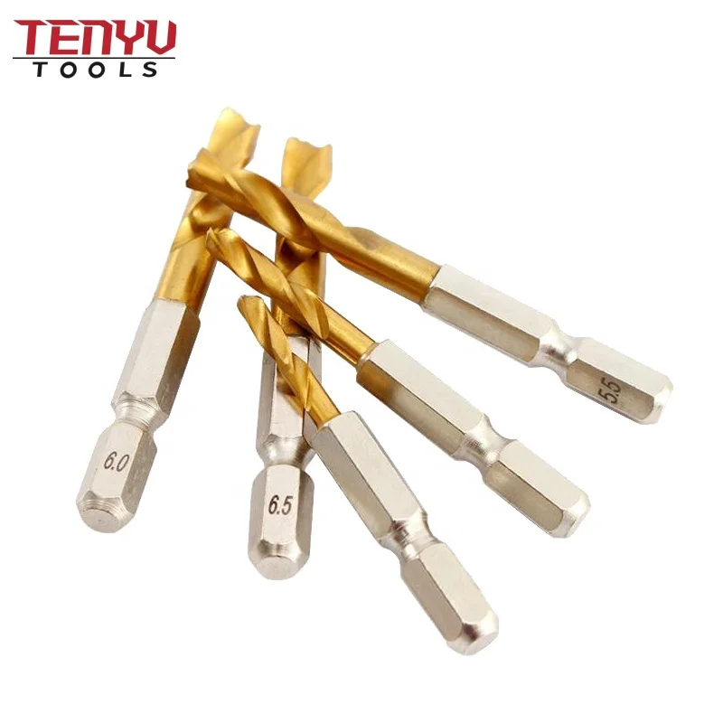 Stub Titan Steel Small Drill Bits Metal for Drill 4.2 mm Hex Drill Bits ...