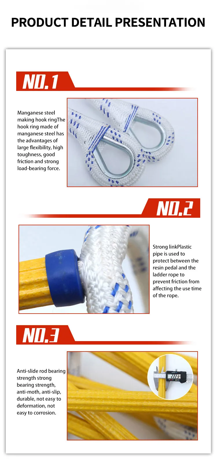 Portable Insulation Rope Ladder Emergency Escape Rope Soft Safety ...