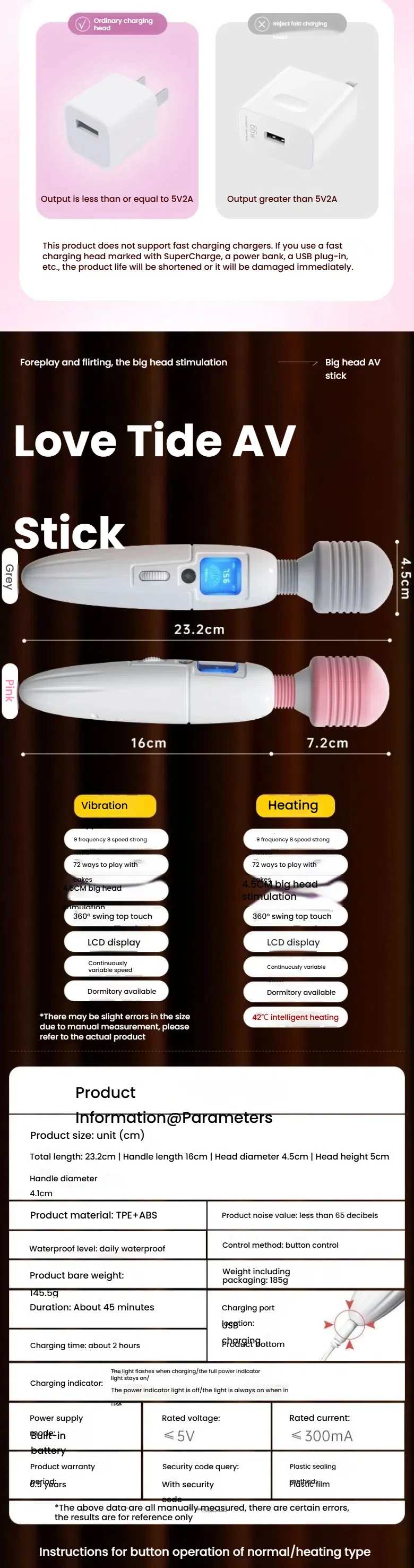 Vibrating Rods, Female Masturbators, Big-headed Female Sex Toys, Female ...