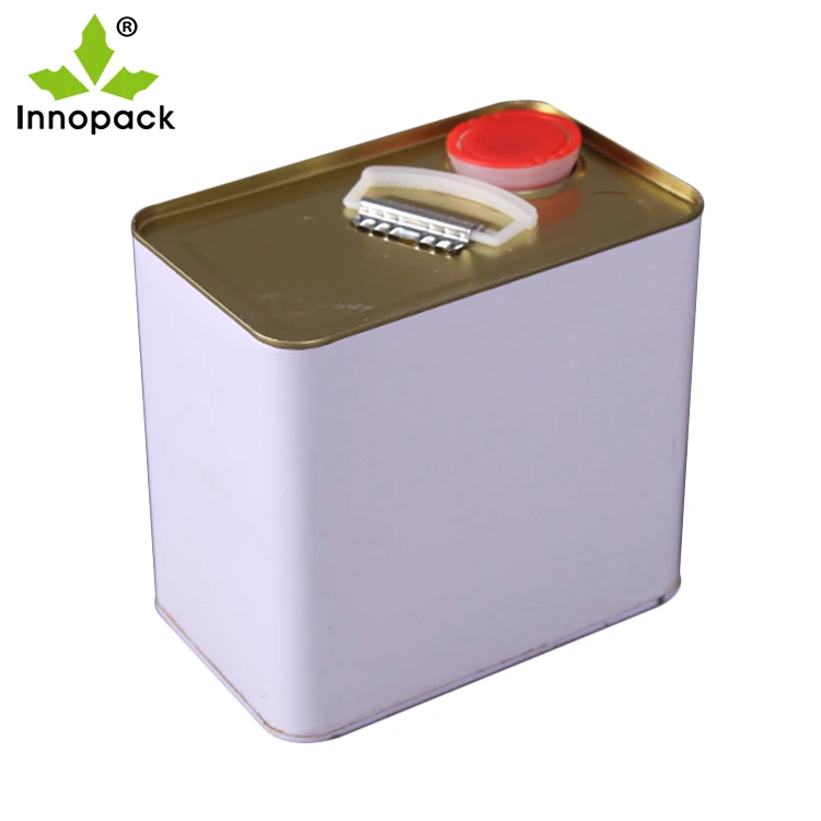 2.5l Square Empty Tin Can Metal Motor Oil Tinplate Can With Plastic ...