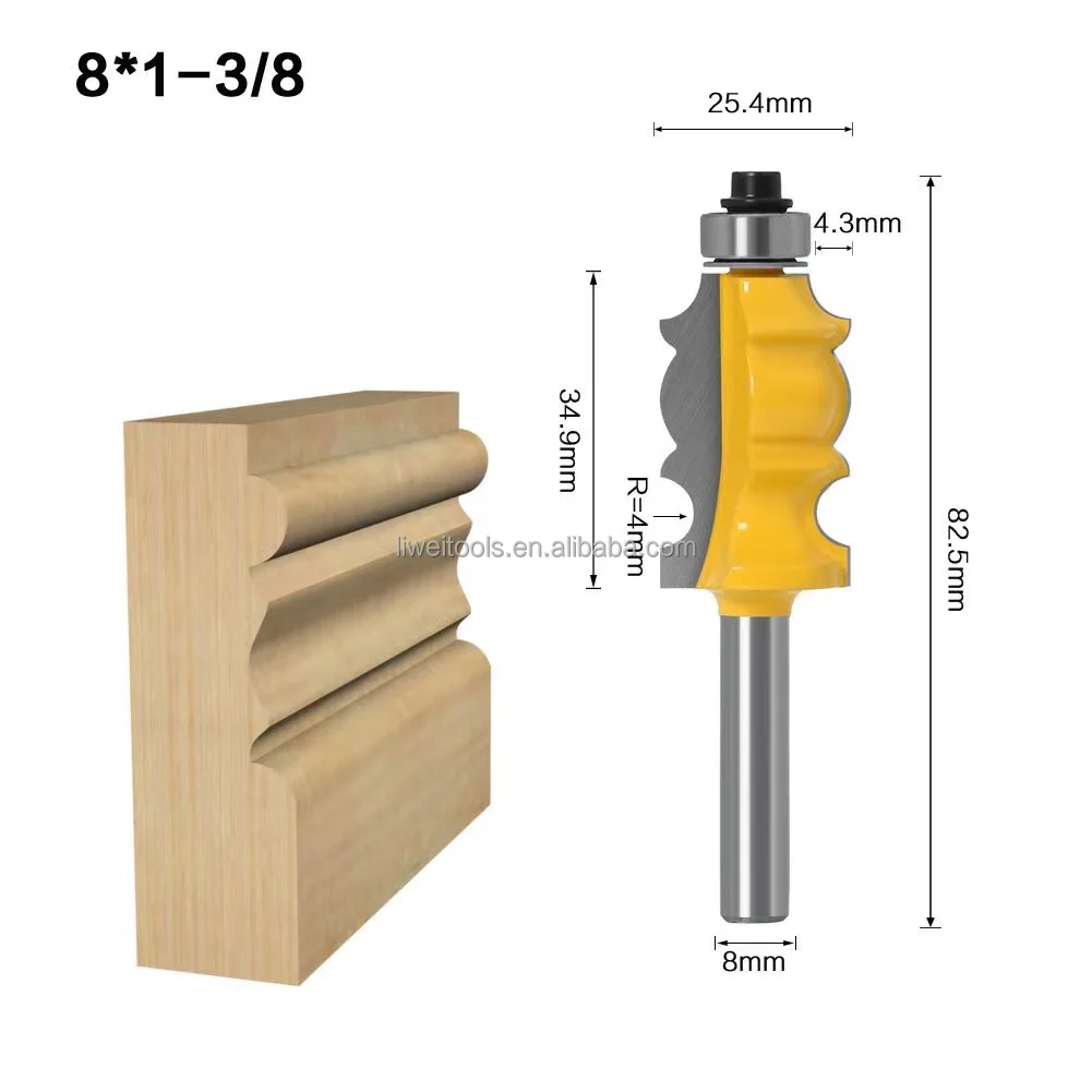 10pcs 8mm Shank Architectural Molding Handrail Router Bit Set Casing ...