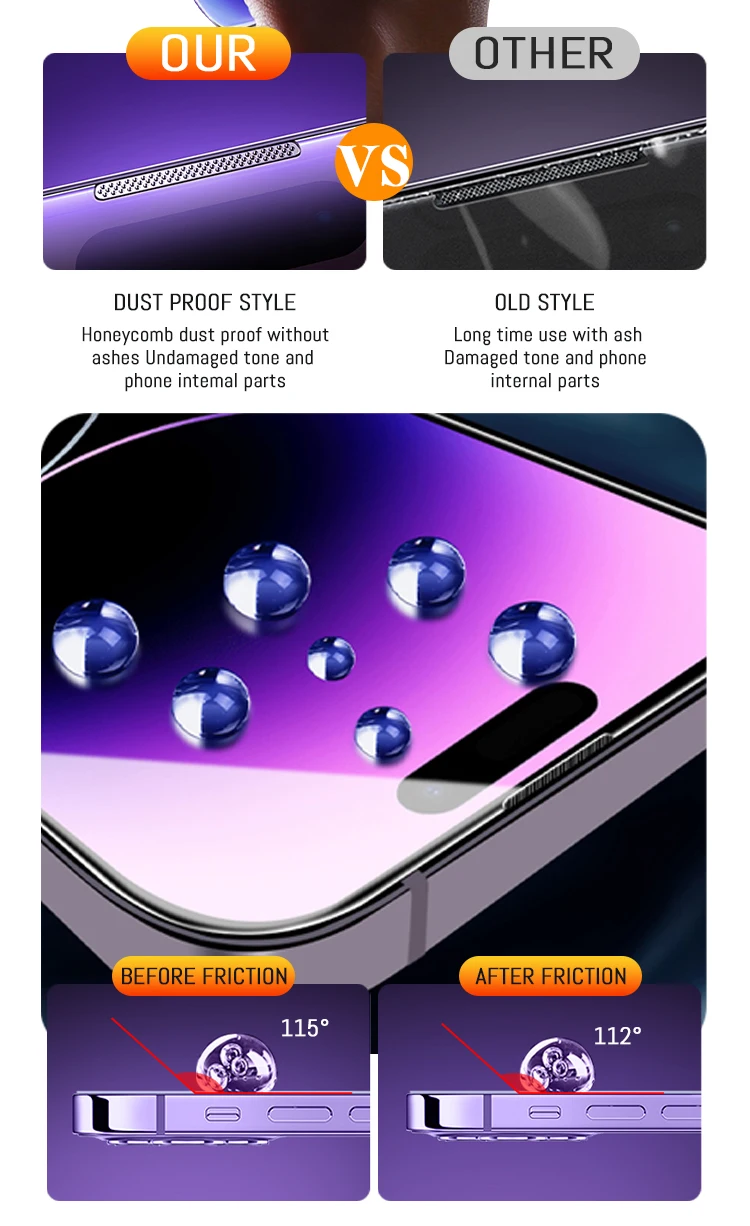 Iphone15 Pro Max 9h Tempered Glass 3 Pack Silk Print Phone Installation ...