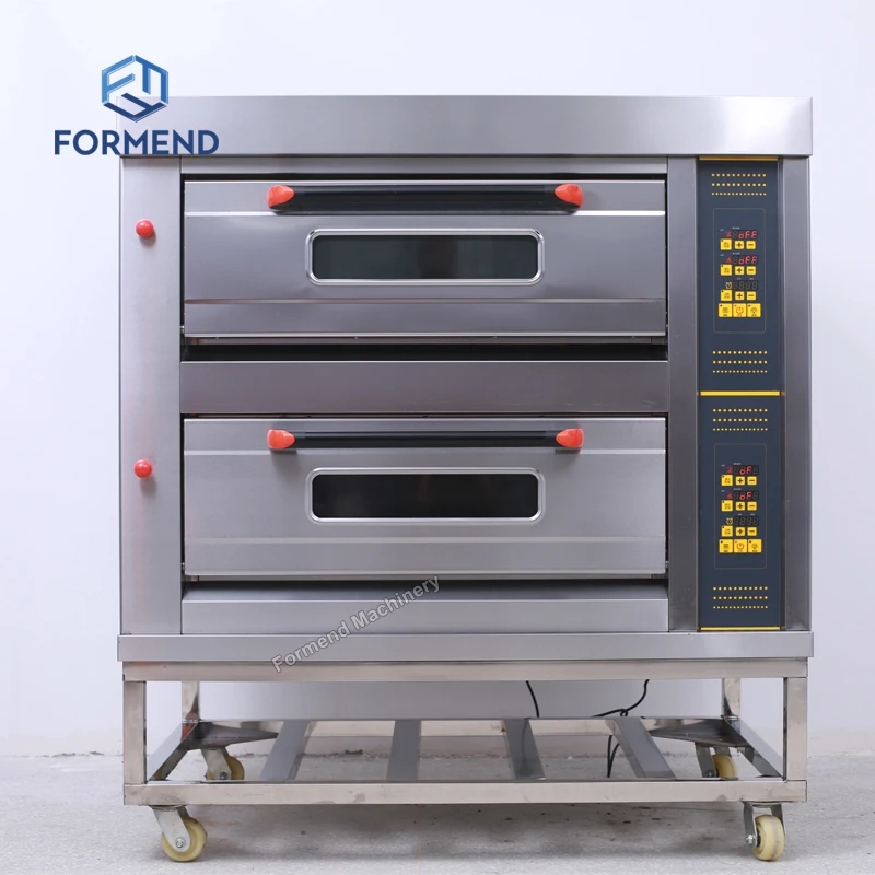 Dual Deck Gas Industrial Oven 4 Tray Baking Oven for Bread Baking for ...