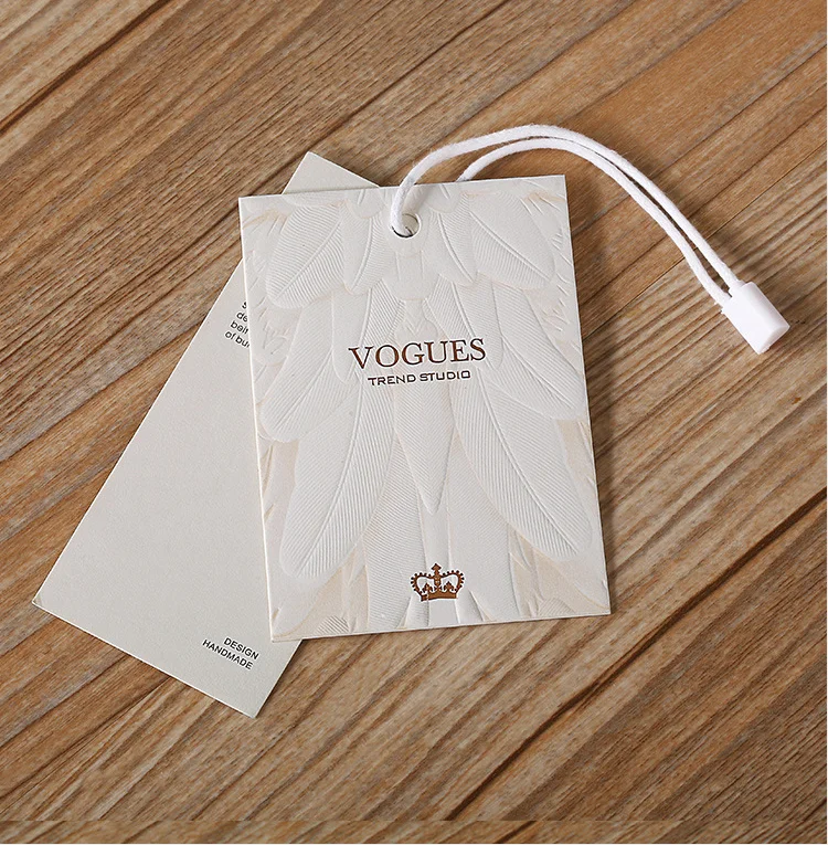 Luxury Custom Paper Label Embossing Clothing Tags for My Brand