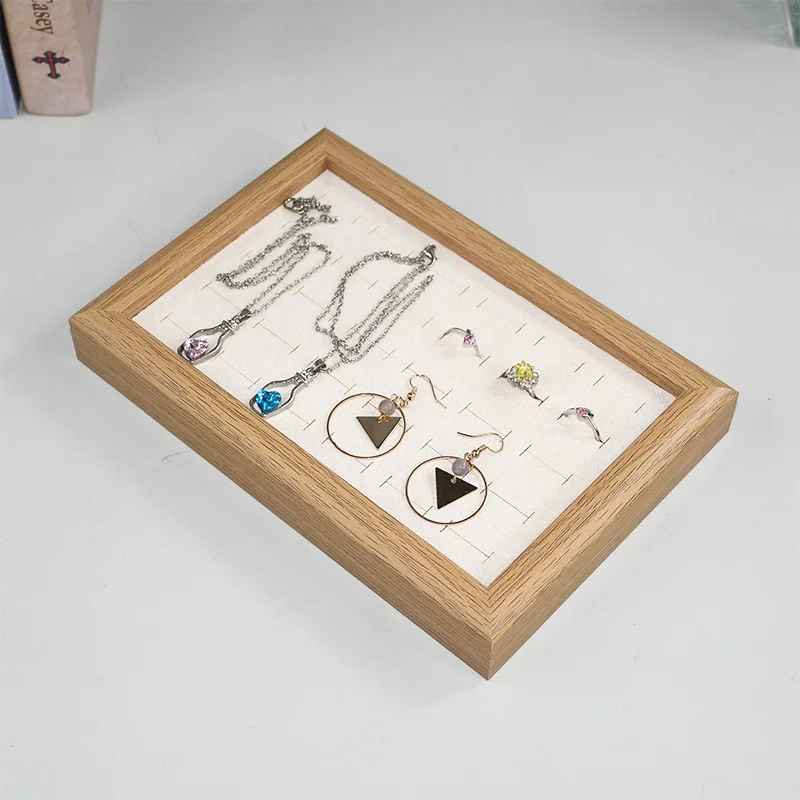 Walnut Photo Frame Jewelry Box Ring Tray Necklace Earrings Storage Box ...