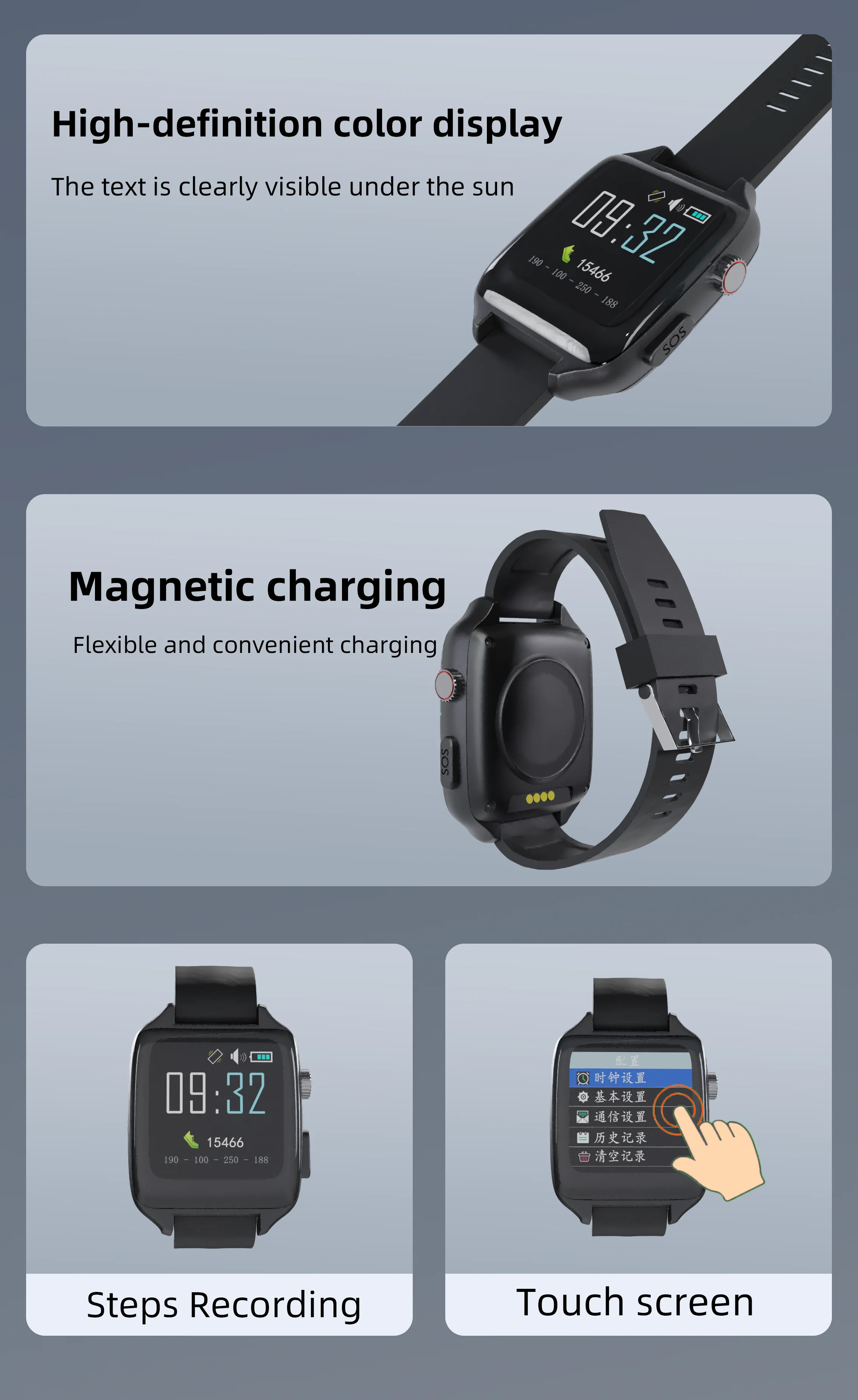 ACLW4 LoRa Wireless Wrist Pager Watch Wireless Calling Systems for ...