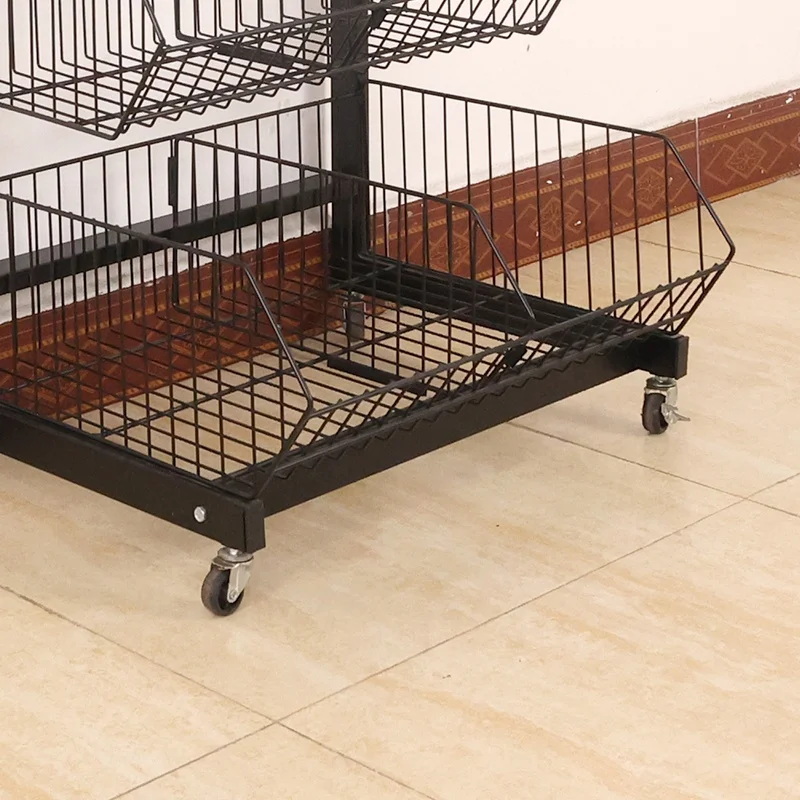 Chrome Plating Mesh Storage Basket Rack Metal Product Display Shelves ...