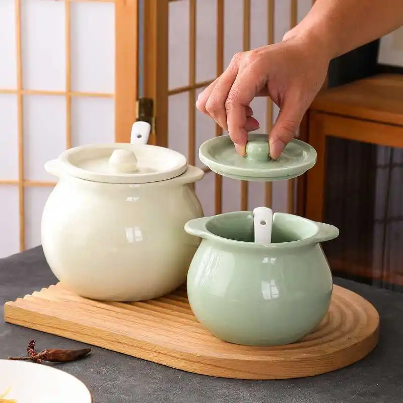 Scandinavian Ceramics Lard Jar Cream Wind Home Kitchen High Temperature ...