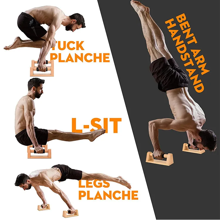 Parallettes Push up Handles - Solid Wood Calisthenics Equipment