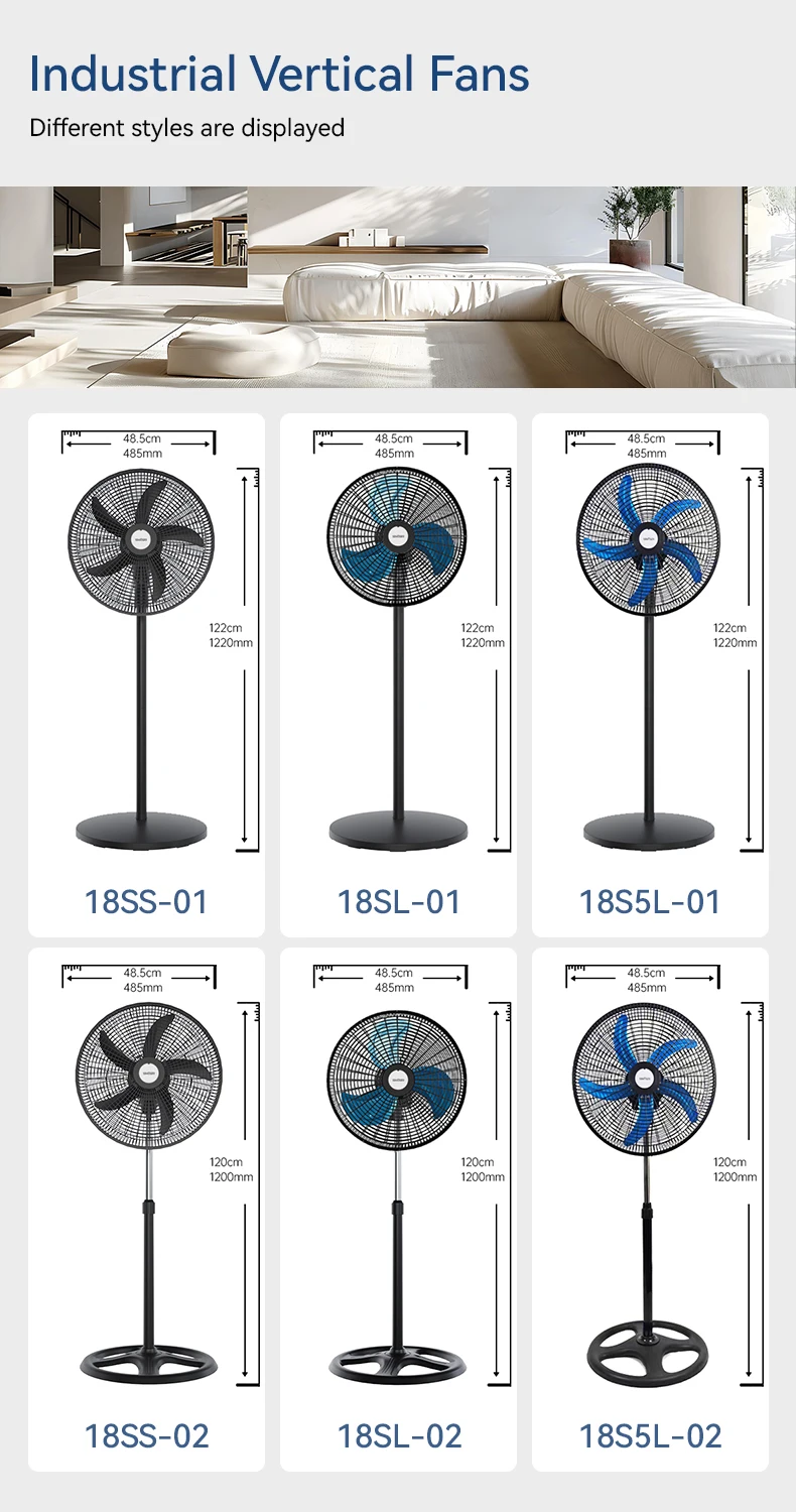Wholesale Electric Home Vertical Fan Plastic Floor Fan 18 Inch Stand ...