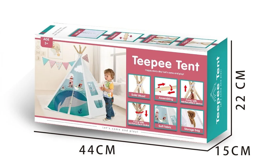 Learning Camping 3d Diy Pyramid Tent Indoor & Outdoor Luxury Playhouse ...