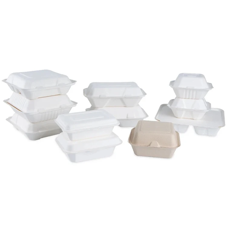 6Inch 8Inch 9Inch Hinge Disposable Corn Starch Lunch Boxes Compostable ...
