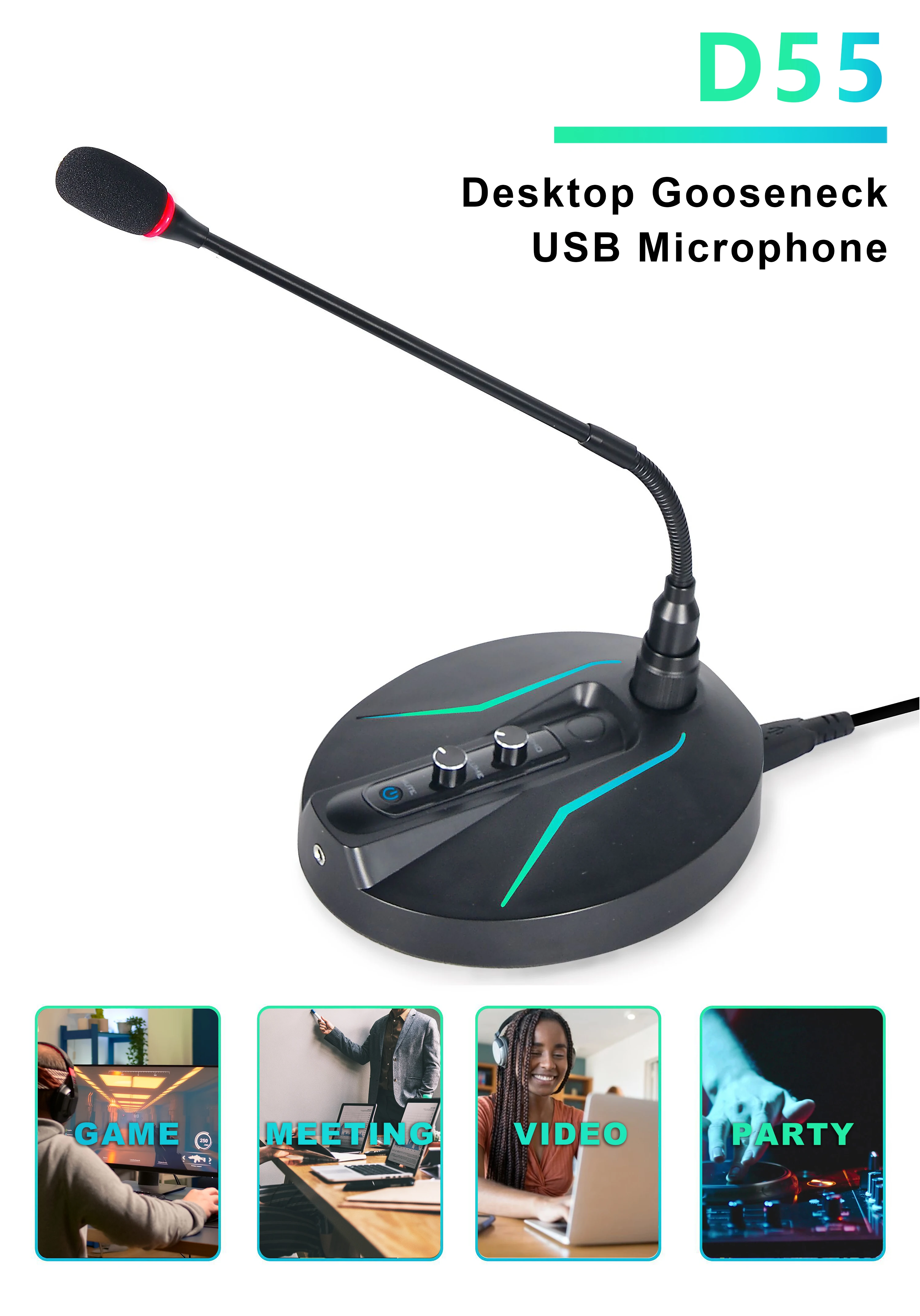 Accuracy Pro Audio D55 Gooseneck Desktop Microphone Usb Microphone| Alibaba.com