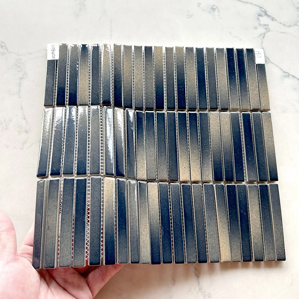 Kitchen Backsplash Gradient Long Strip Porcelain Mosaic Tiles - Buy ...
