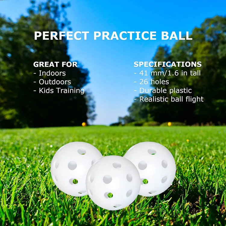 Colorful Plastic Golf Practice Ball Bulk Perforated Hollow Plastic Golf ...