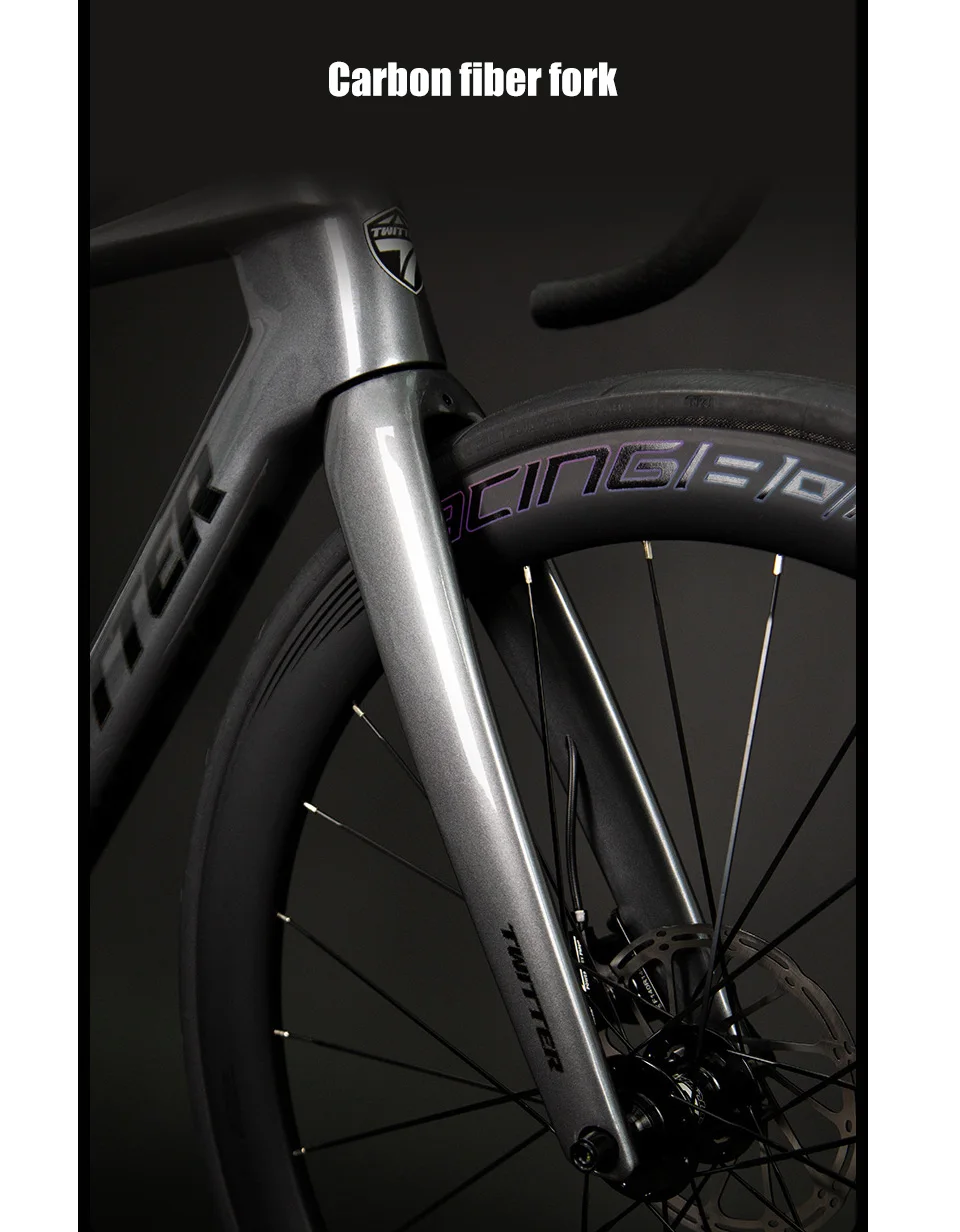 2024 TWITTER Full Hydraulic Disc Brake Carbon Road Bike