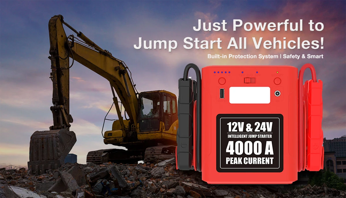 High Capacity Powerful 12v/24v 42000mah Jump Starter Truck Heavy ...