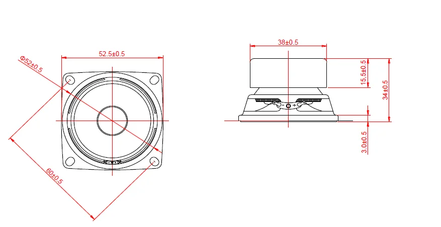 Full Range Multimedia Speaker 2 Inch Driver Horn 52x52mm Speaker 10w ...