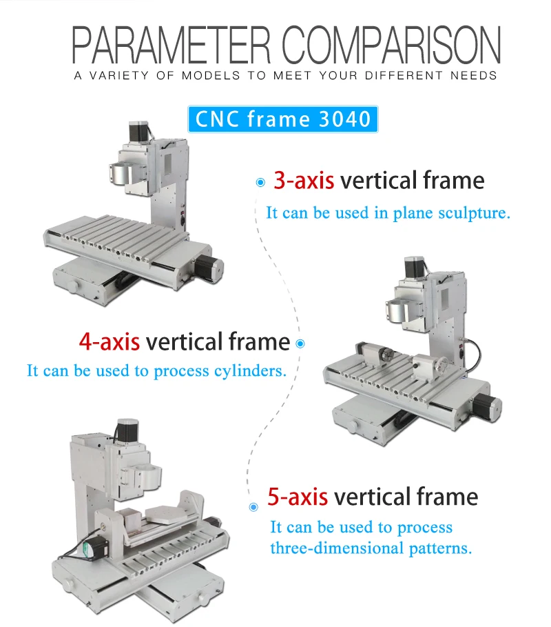 Vertical CNC Engraving Machine Frame Kit - 5 Axis Precision