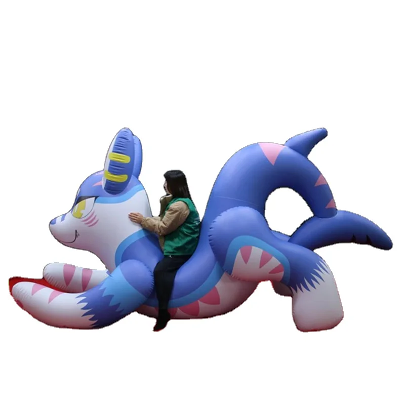 Custom Inflatable Riding Giant Blue Husky Animal Balloons Hongyi Toy ...
