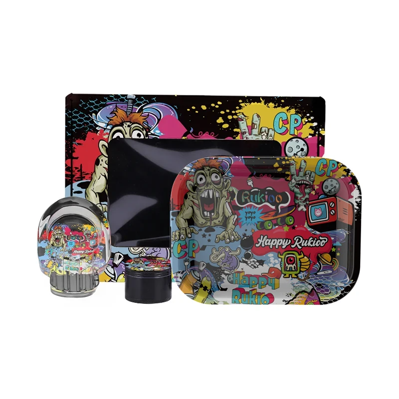 2023 New Design All In One Smoking Kits With Rolling Tray Metal Grind ...