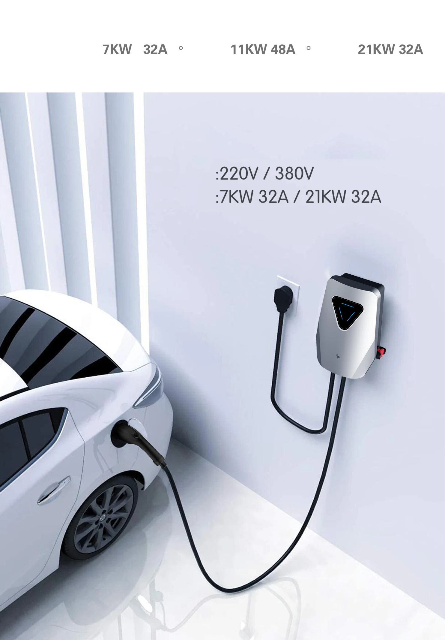30ah Metal Protection Box for EV Charger - Wall Mounted